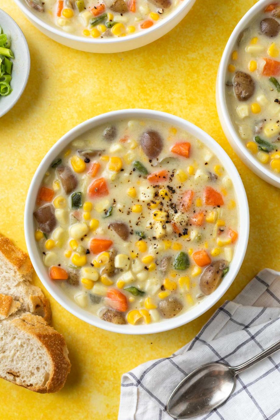 Potato Corn Chowder (Dairy Free, Vegan) - Simply Whisked