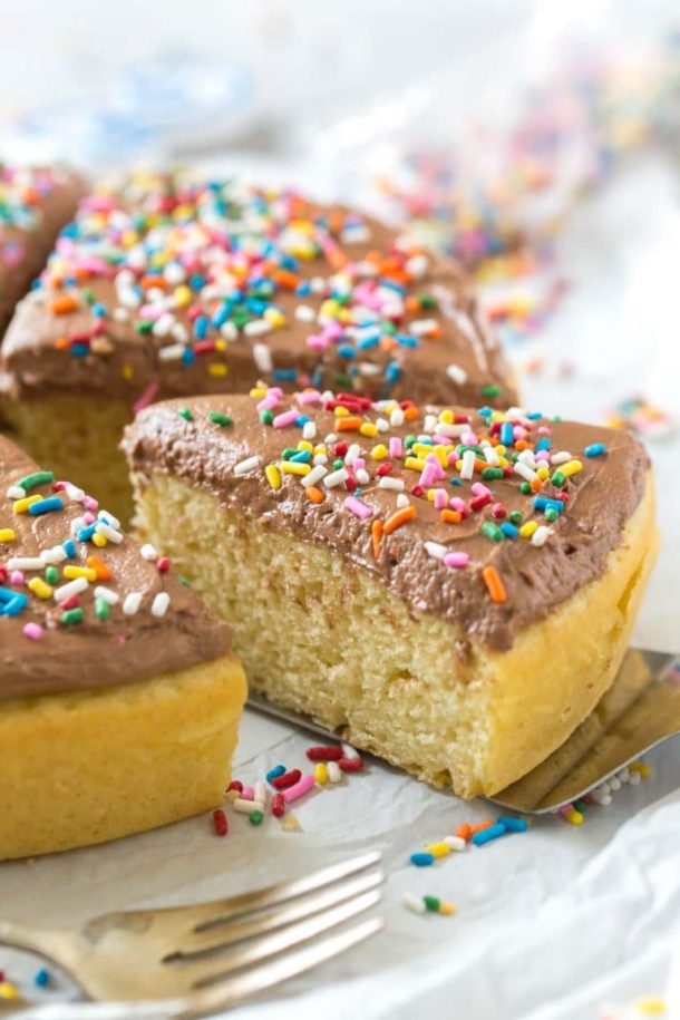 One Layer Cake with Chocolate Buttercream - Simply Whisked
