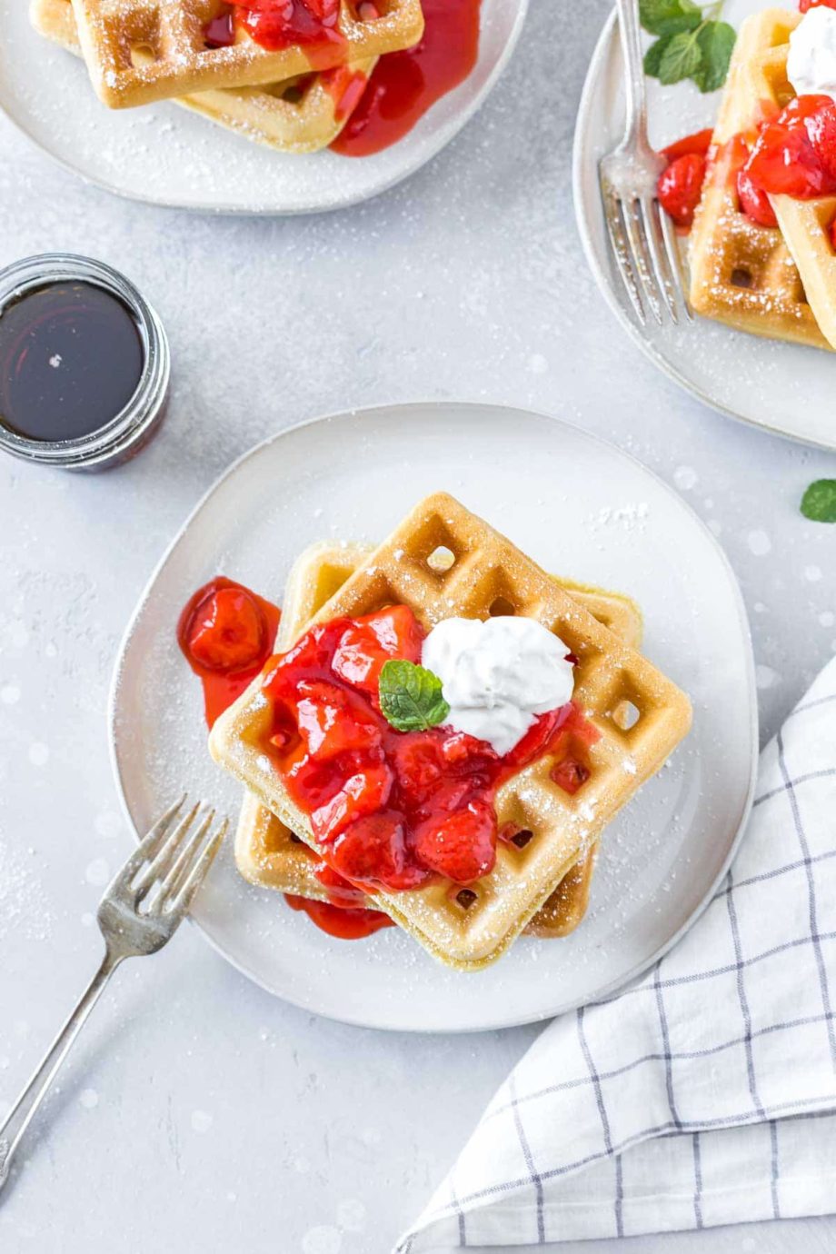 Homemade Waffles Recipe (Dairy Free, No Milk) - Simply Whisked