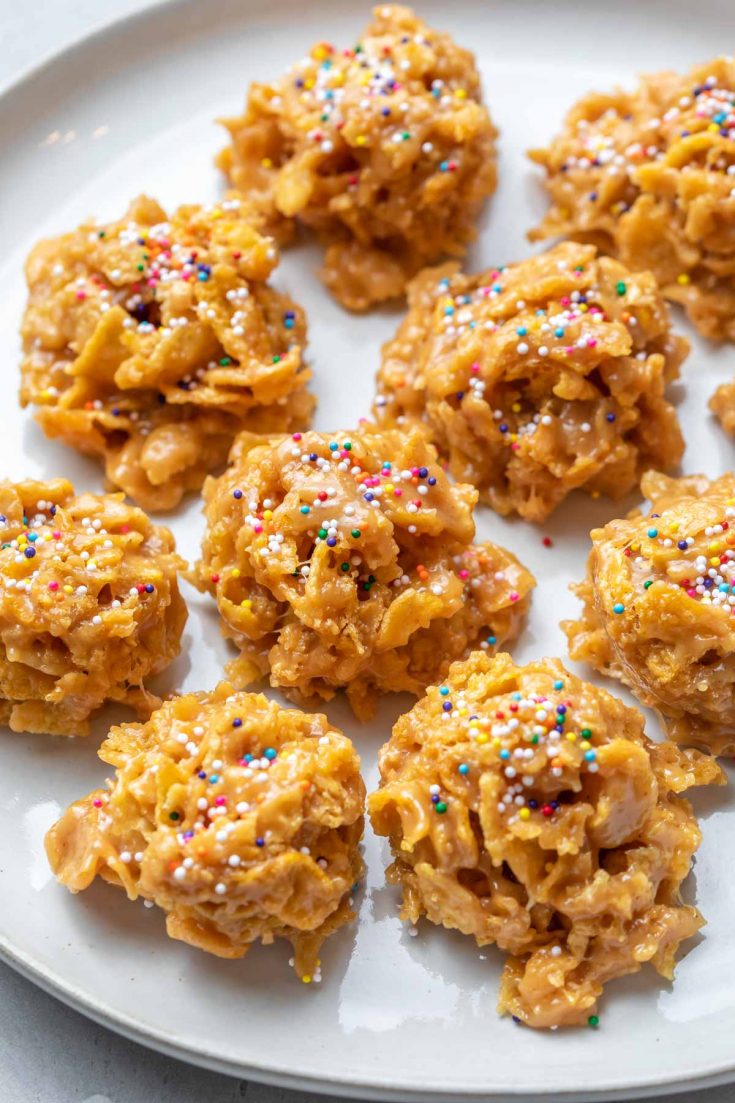 Peanut Butter Cornflake Cookies (Cornflake Candy) - Simply Whisked