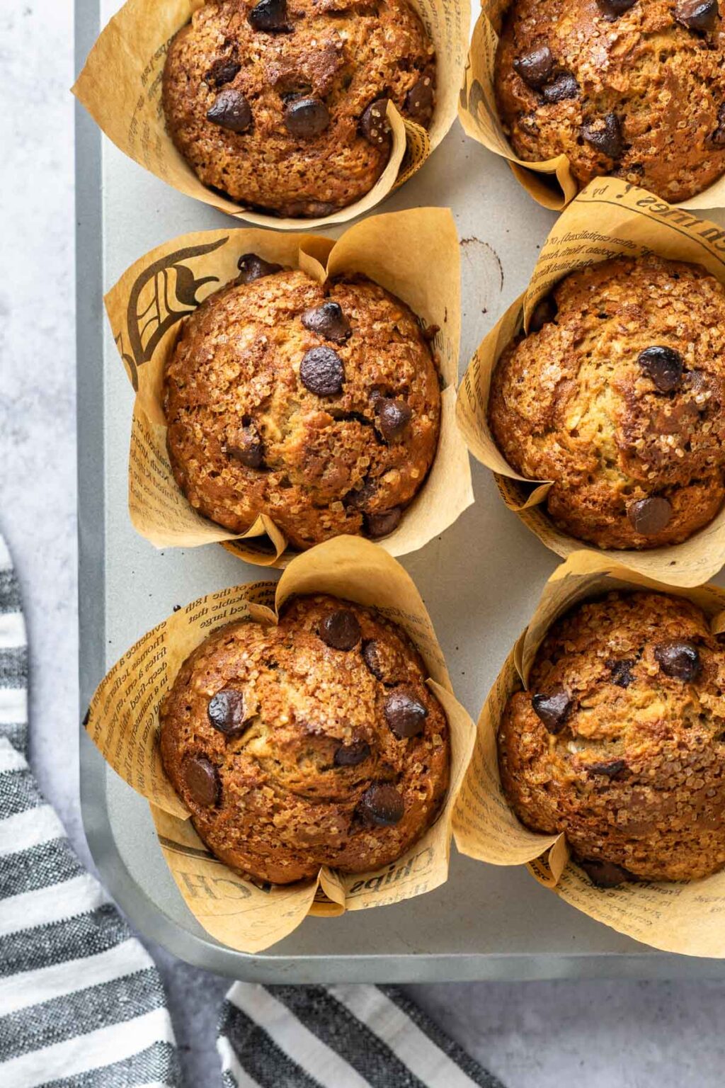 Oatmeal Banana Chocolate Chip Muffins (dairy free!) - Simply Whisked