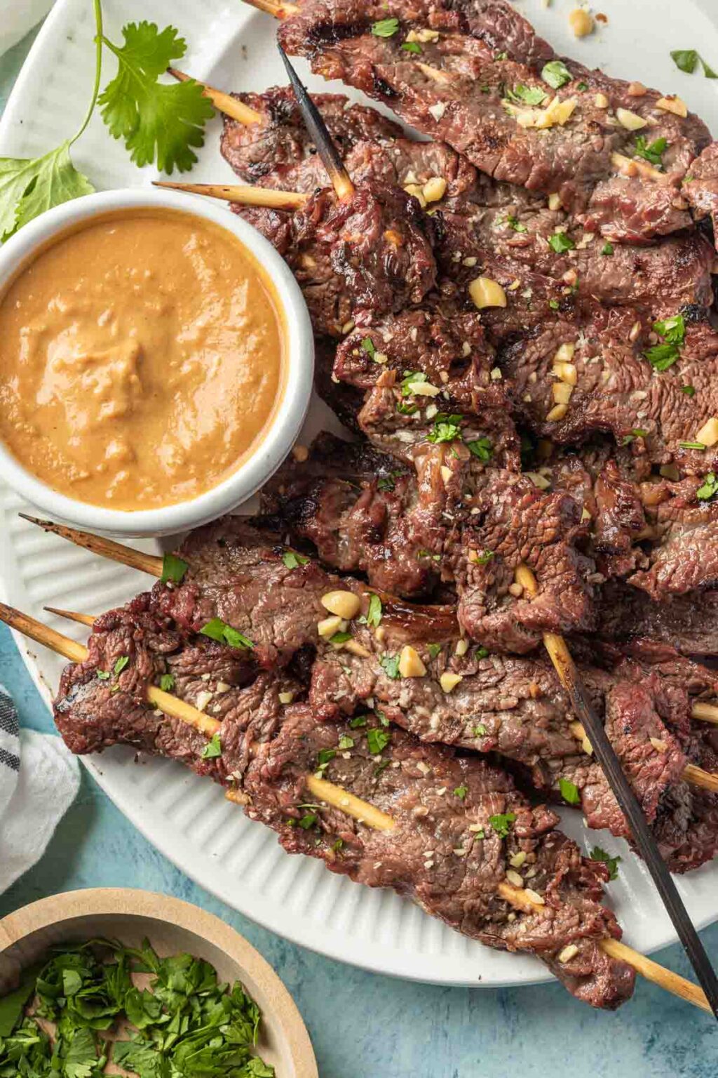Grilled Beef Satay with Peanut Sauce - Simply Whisked