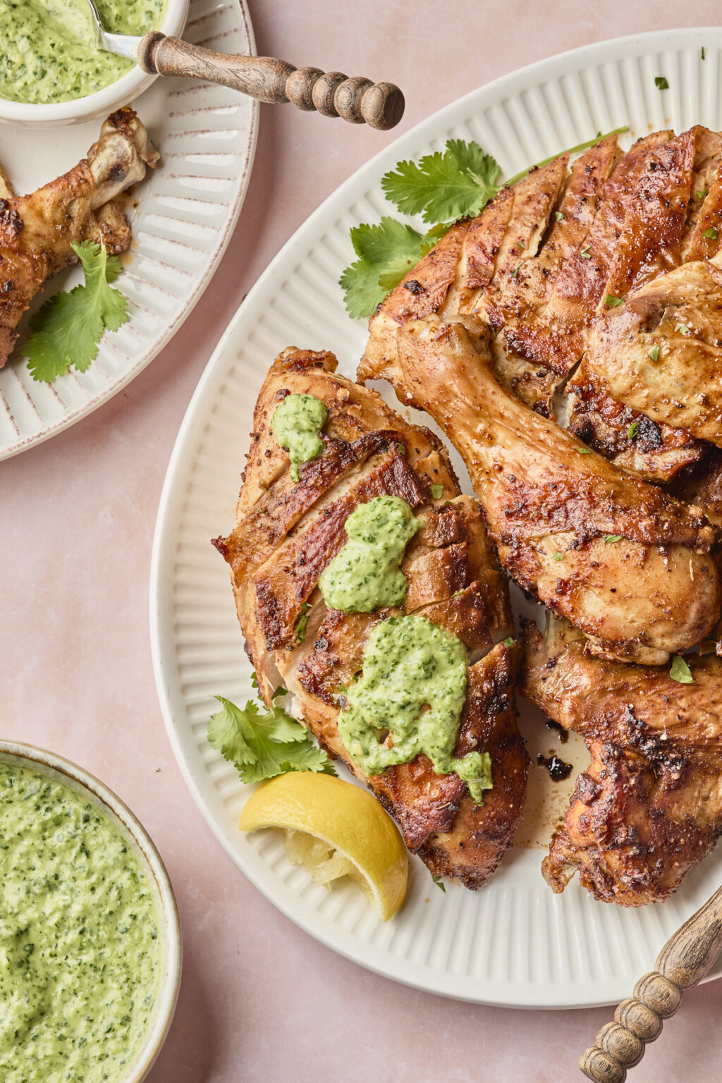 Roasted Peruvian Chicken with Green Sauce (dairy free sauce!) - Simply ...